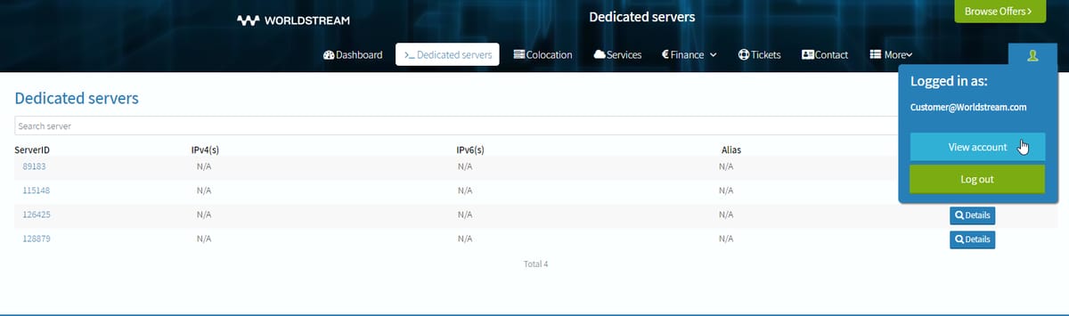 My.worldstream sub-users | Worldstream
